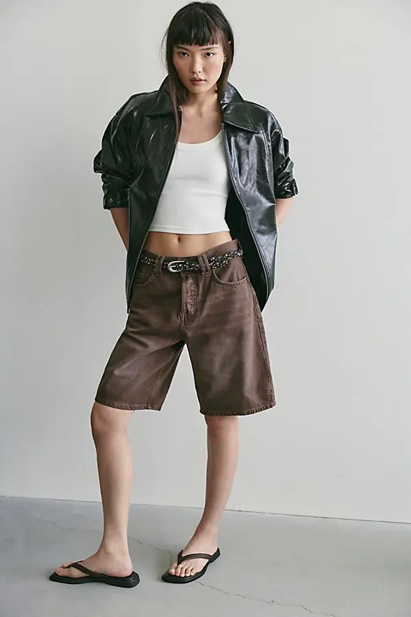 Free People We The Free Sloane Vegan Leather Jacket - Black