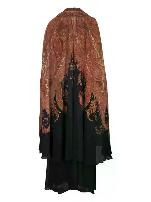 Zimmermann Hypnotic Paisley-print Cape Maxi Dress