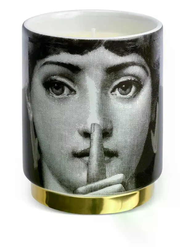 FORNASETTI Silenzio Gold-base Candle