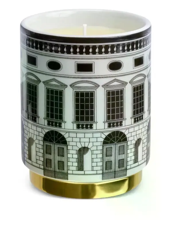 FORNASETTI Architecture-print Candle - Black