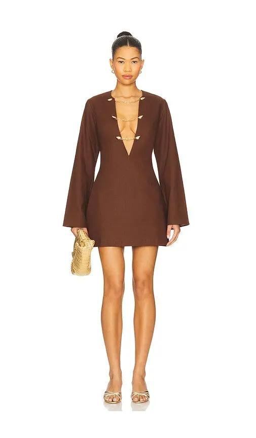 SHANI SHEMER Soraya Mini Kaftan - Brown