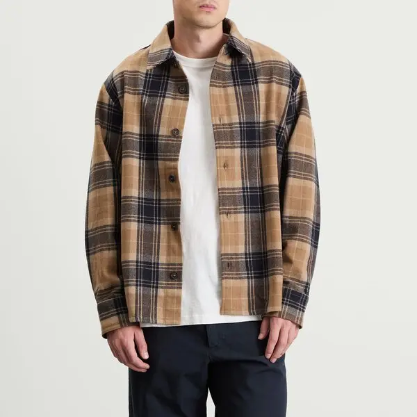 A.p.c. Bobby Check Wool Overshirt - Dark Navy