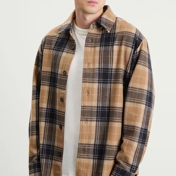 A.p.c. Bobby Check Wool Overshirt - Dark Navy