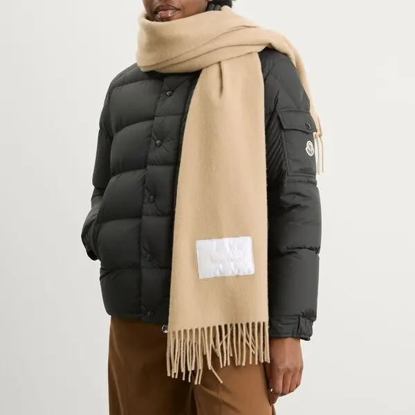 Moncler Wool Scarf - Beige