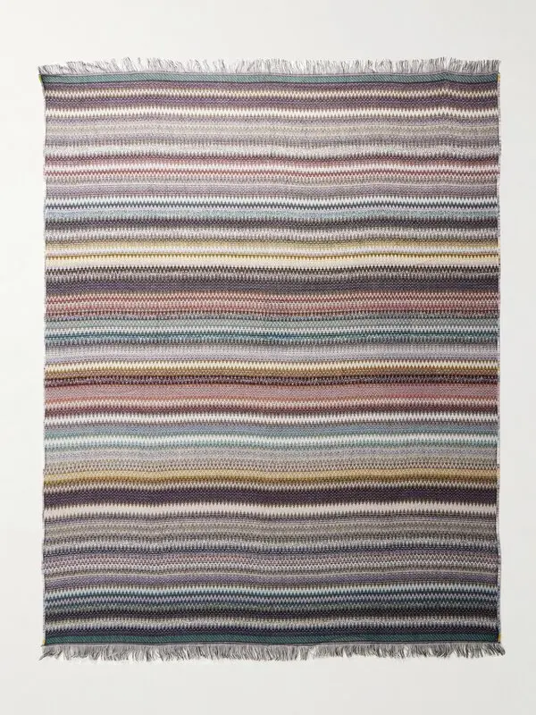 Missoni Blur Fringed Jacquard-knit Wool-blend Throw