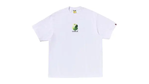 A BATHING APE Apple Graphic Bathing Ape Relaxed Fit Tee Shirt - White