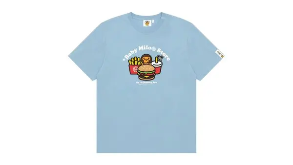 A BATHING APE Baby Milo Fast Food T-shirt - Sky Blue
