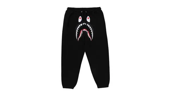 A BATHING APE Shark Relaxed Fit Sweat Pants - Black