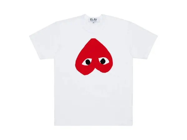 Play Comme Des Garcon Reverse Heart Logo T-shirt - White/red
