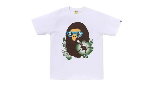 A BATHING APE Abc Resort Camo Ape Head Tee Shirt - White