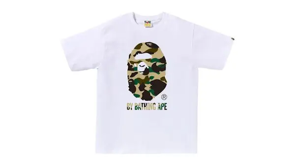 A BATHING APE 1st Camo Bathing Ape Tee Shirt - White/yellow