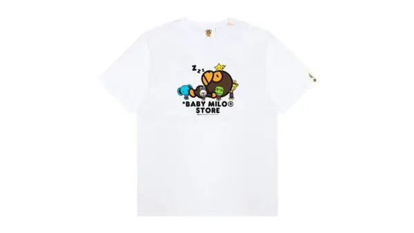 A BATHING APE Baby Milo Graphic Print Iii Tee Shirt - White