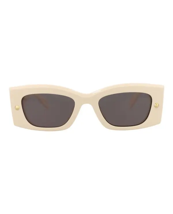 Alexander McQueen Square Frame Recycled Acetate Sunglasses - Ivory Ivory Grey (am0426s/30014623/005)