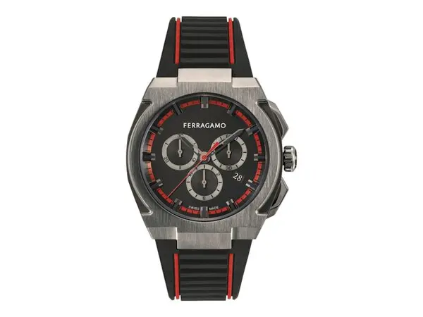 FERRAGAMO Supreme Chrono Silicone Watch - Stainless Steel