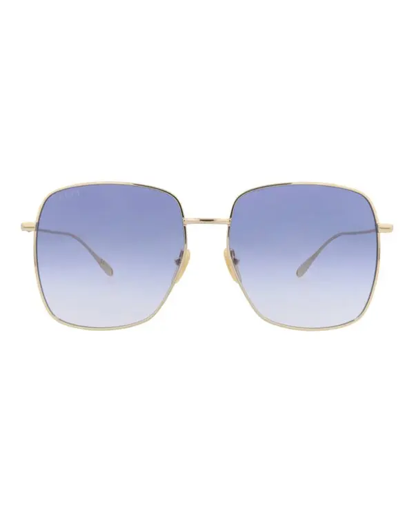Gucci Square Frame Metal Sunglasses - Gold Gold Violet (gg1031s/30011783/004)