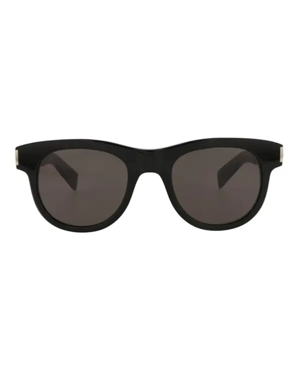 Saint Laurent Round Frame Recycled Acetate Sunglasses - Black Black Black (sl571/30014069/006)