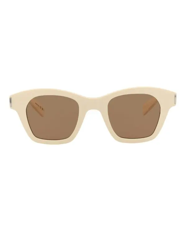Saint Laurent Square Frame Recycled Acetate Sunglasses - Ivory Ivory Brown (sl592/30014072/004)