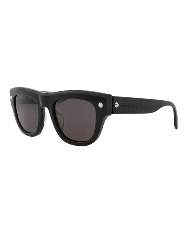 Alexander McQueen Square Frame Recycled Acetate Sunglasses - Black Black Grey (am0425s/30014620/001)