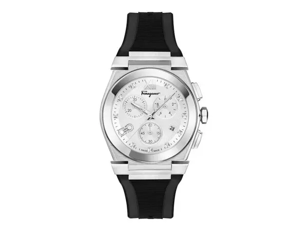 FERRAGAMO Vega Chrono Silicone Watch - Stainless Steel