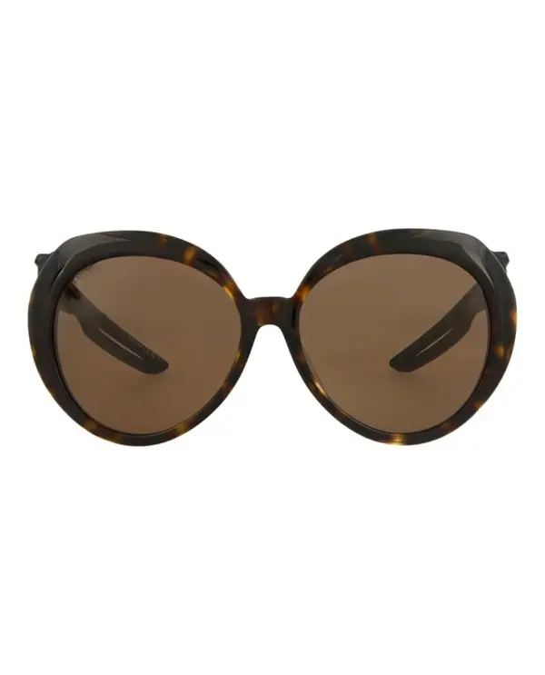 Balenciaga Round Frame Acetate Sunglasses - Havana/black/brown (bb0024sa