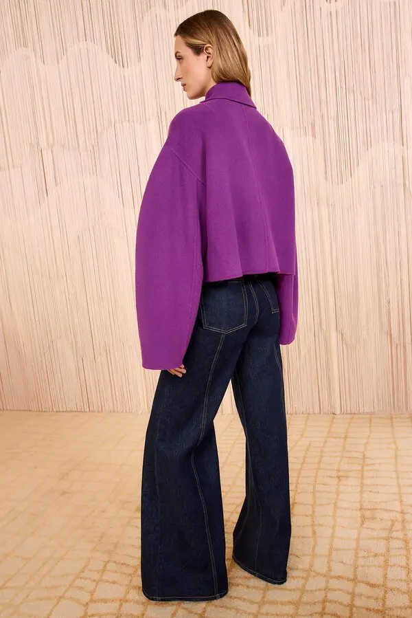 Ulla Johnson Marta Double-faced Wool Cropped Coat - Thistle