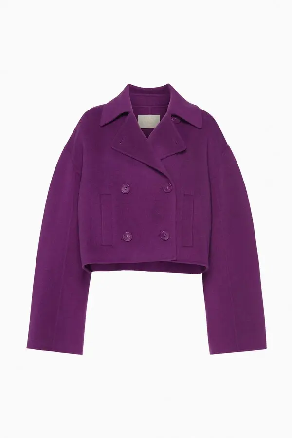 Ulla Johnson Marta Double-faced Wool Cropped Coat - Thistle