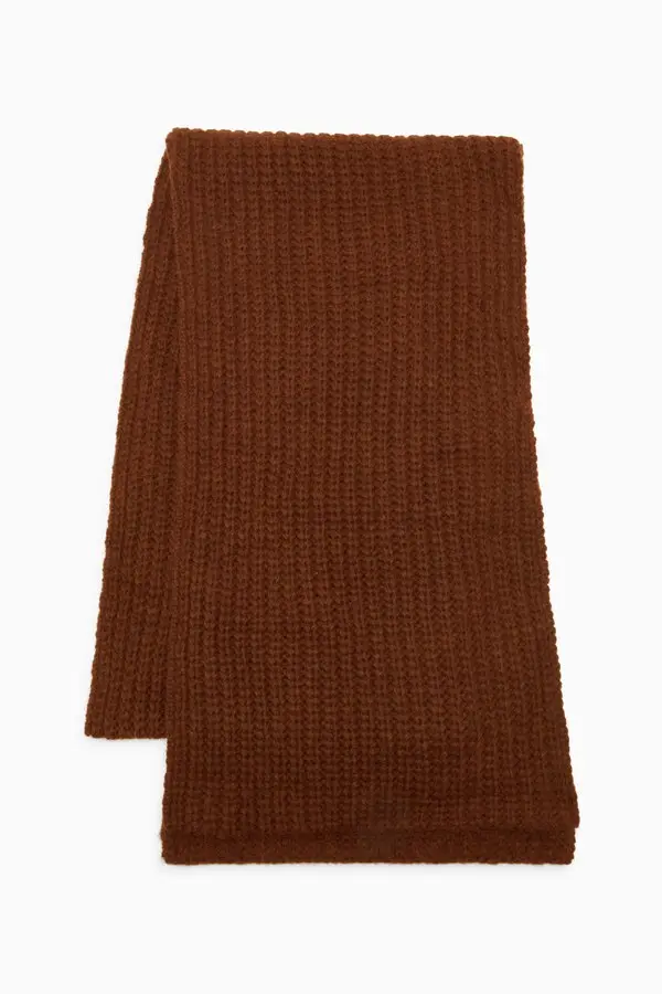 Ulla Johnson Lucie Alpaca Knit Scarf Walnut - Mahogany