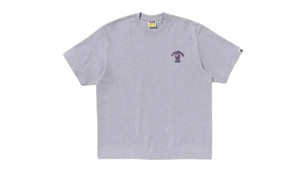 A BATHING APE College One Point Relaxed Fit Tee Shirt - Gray