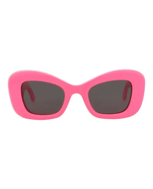 Alexander McQueen Cat Eye Frame Recycled Acetate Sunglasses - Pink Pink Grey (am0434s/30014633/004)