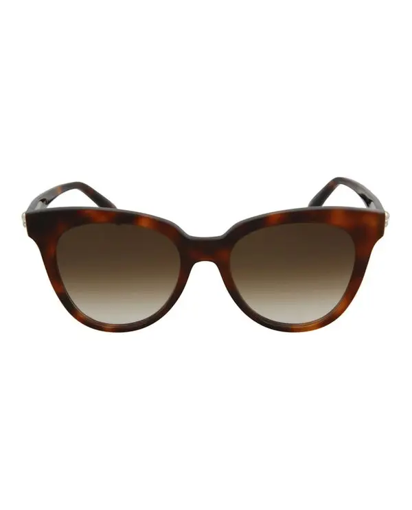 Alexander McQueen Cat Eye Frame Acetate Sunglasses - Havana Havana Brown (am0159s/30006090/002)