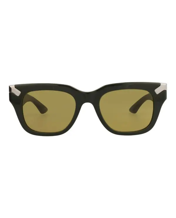 Alexander McQueen Square Frame Recycled Acetate Sunglasses - Green Green Brown (am0439s/30015176/004)