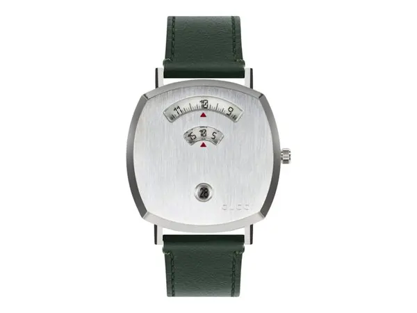 Gucci Grip Leather Strap Watch - Stainless Steel