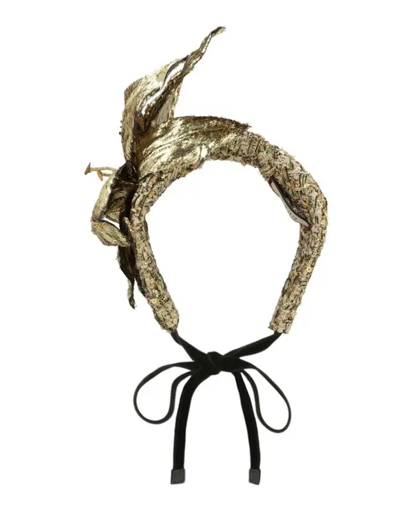 Gucci Floral Metallic Headband - Gold