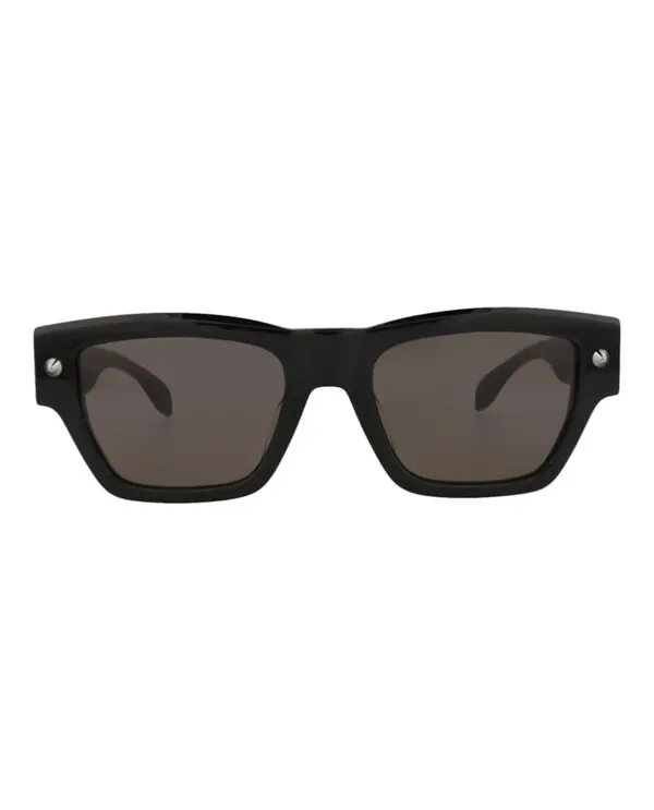 Alexander McQueen Square Frame Recycled Acetate Sunglasses - Black Black Grey (am0409s/30014340/001)