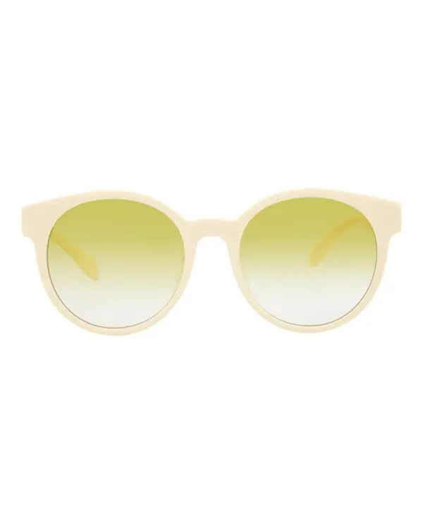 Alexander McQueen Round Frame Acetate Sunglasses - White White Yellow (am0349sa/30012323/004)