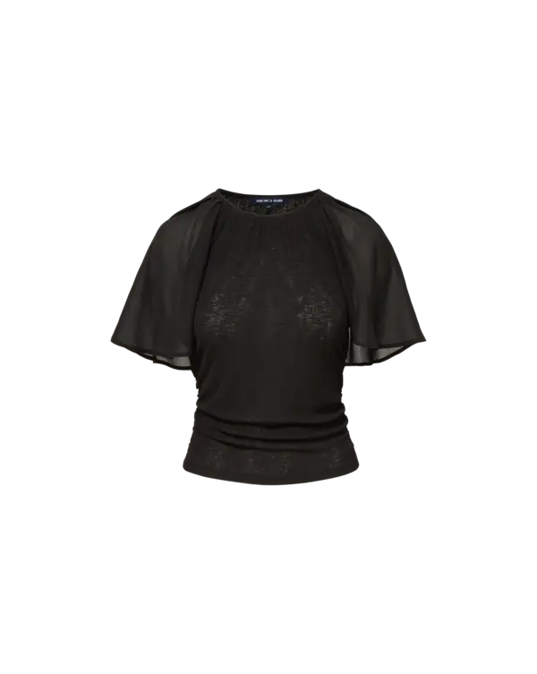 Veronica Beard Arisa Chiffon-sleeve T-shirt