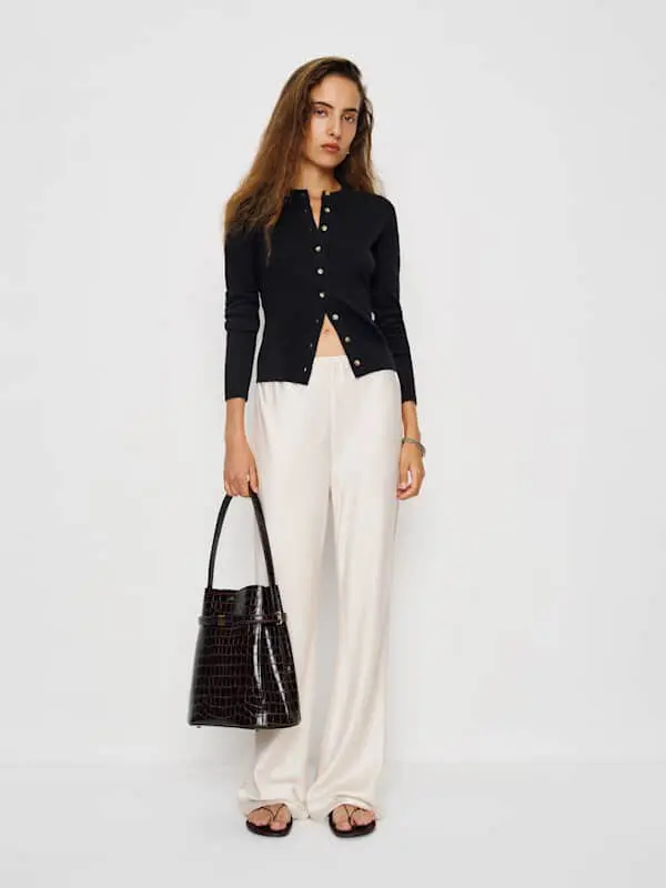 REFORMATION Farren Cashmere Crew Cardigan