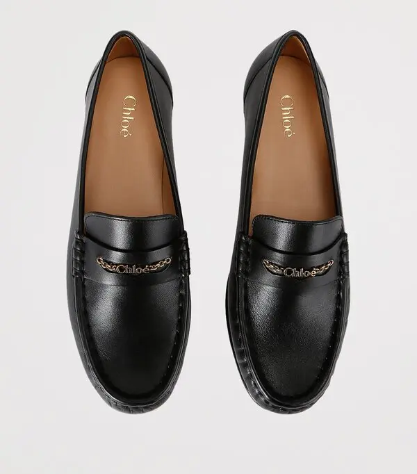 Chloé Calfskin Loafers - Black