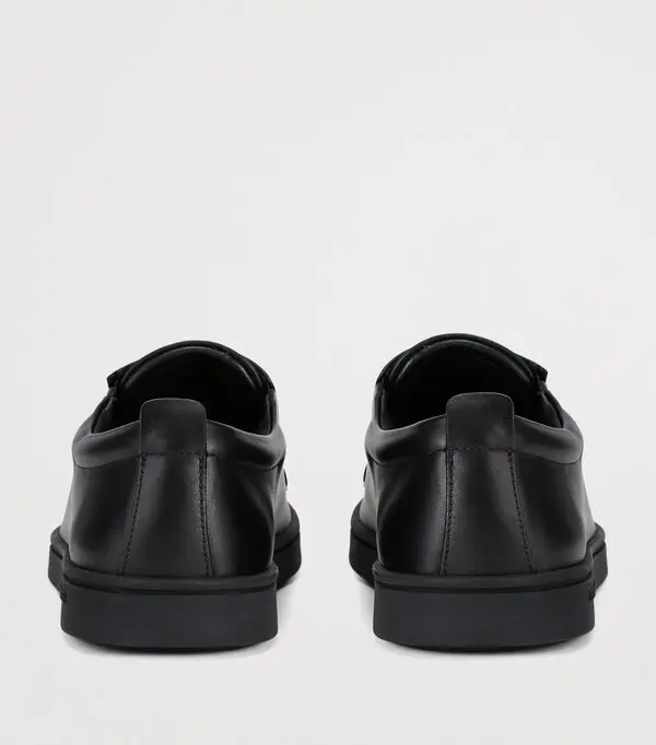 FERRAGAMO Leather Alfie Slip-on Sneakers - Black