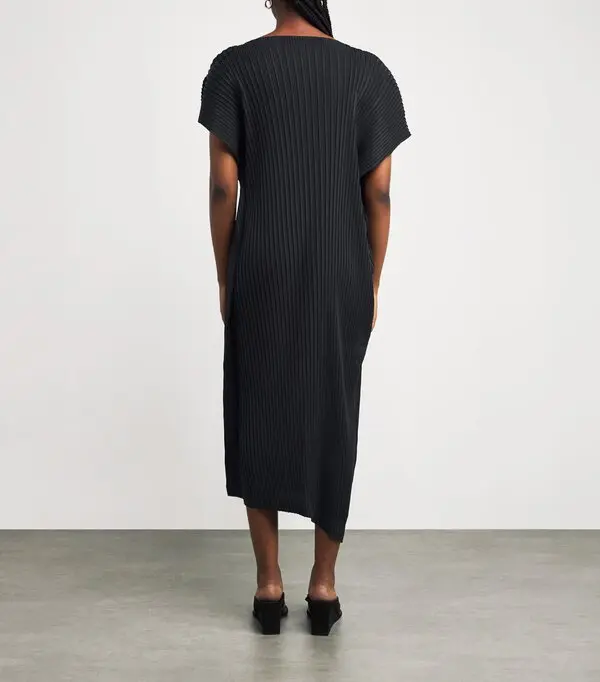 Issey Miyake Shadow Study Pleats Midi Dress In Black - 40% Off