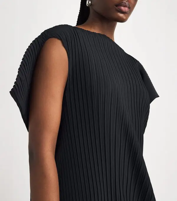Issey Miyake Shadow Study Pleats Midi Dress In Black - 40% Off