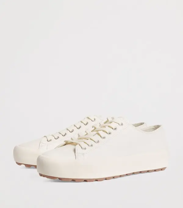 Sandro Leather Vulca Sneakers - Beige