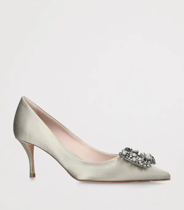 ROGER VIVIER Satin Efflorescence 65 Pumps - Gold