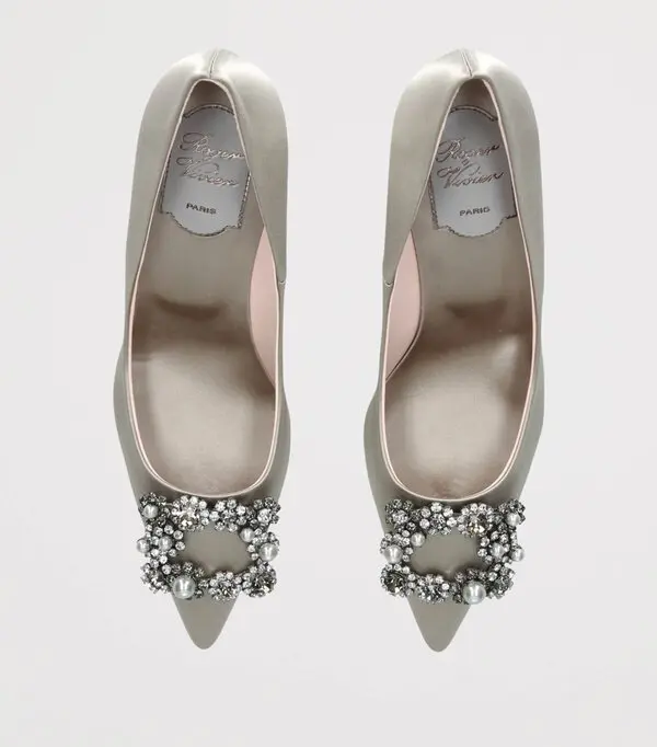 ROGER VIVIER Satin Efflorescence 65 Pumps - Gold
