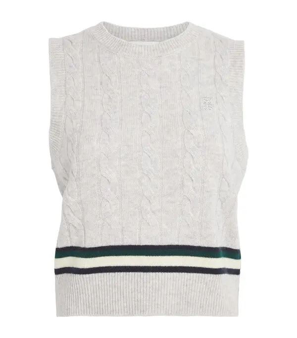 Sandro Wool-cashmere Cable-knit Sweater Vest - Black