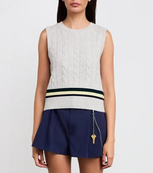 Sandro Wool-cashmere Cable-knit Sweater Vest