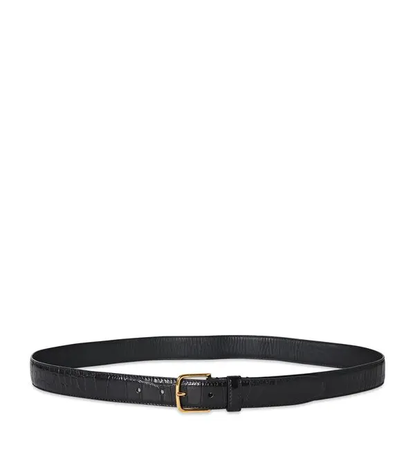 THE ROW Classic Alligator Leather Belt - Black