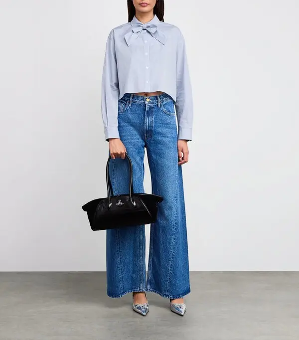 Sandro Check Pussybow Shirt