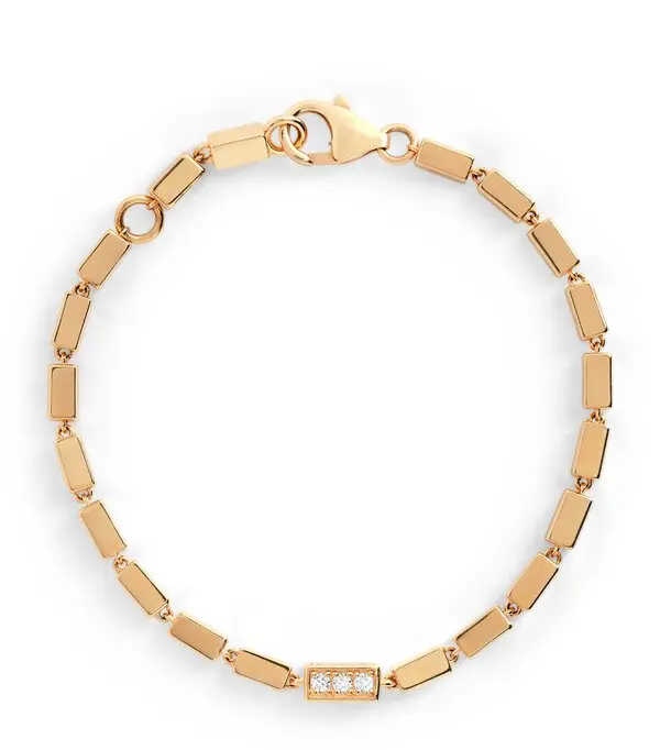 SUZANNE KALAN Block-chain Diamond Bracelet - Gold