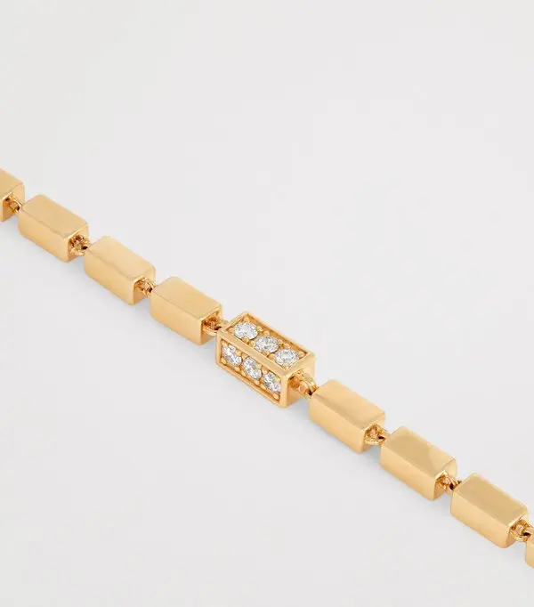 SUZANNE KALAN Yellow And Diamond Block Chain Bracelet